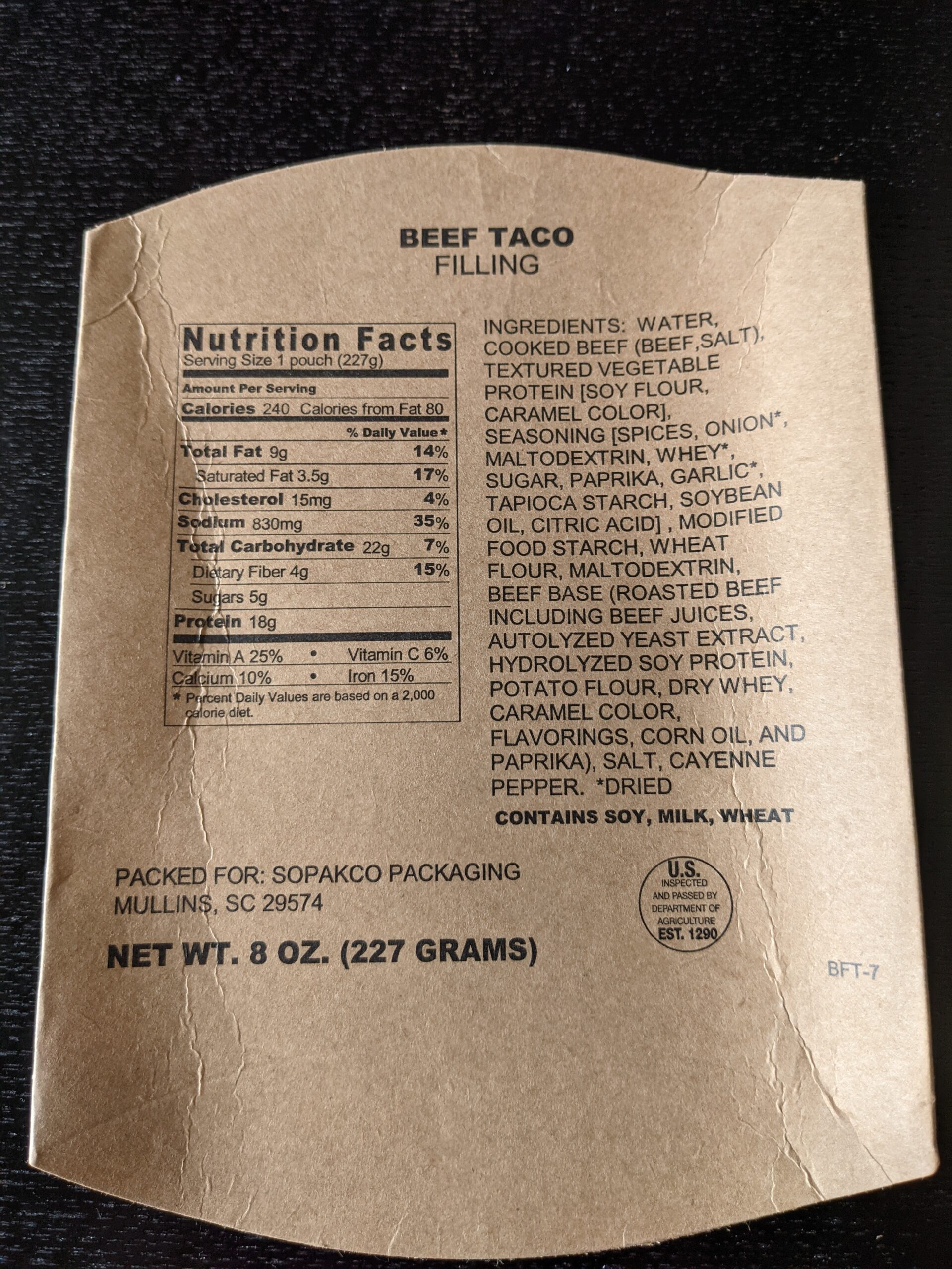 【米軍MREレビュー】2014年製メニューNo.6 Beef Tacoを実食した感想！ - MRE.JP