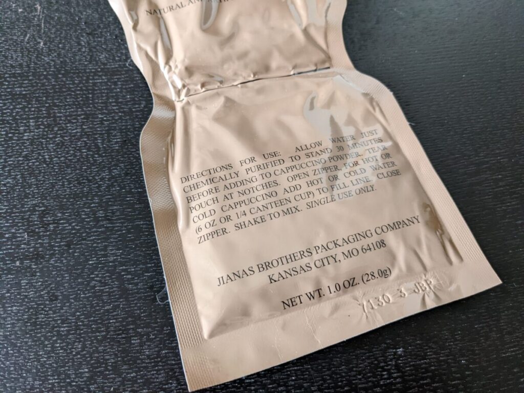 【写真のみ】2017年製米軍MREメニューNo.11「VEGETABLE CRUMBLES WITH PASTA IN TACO STYLE ...