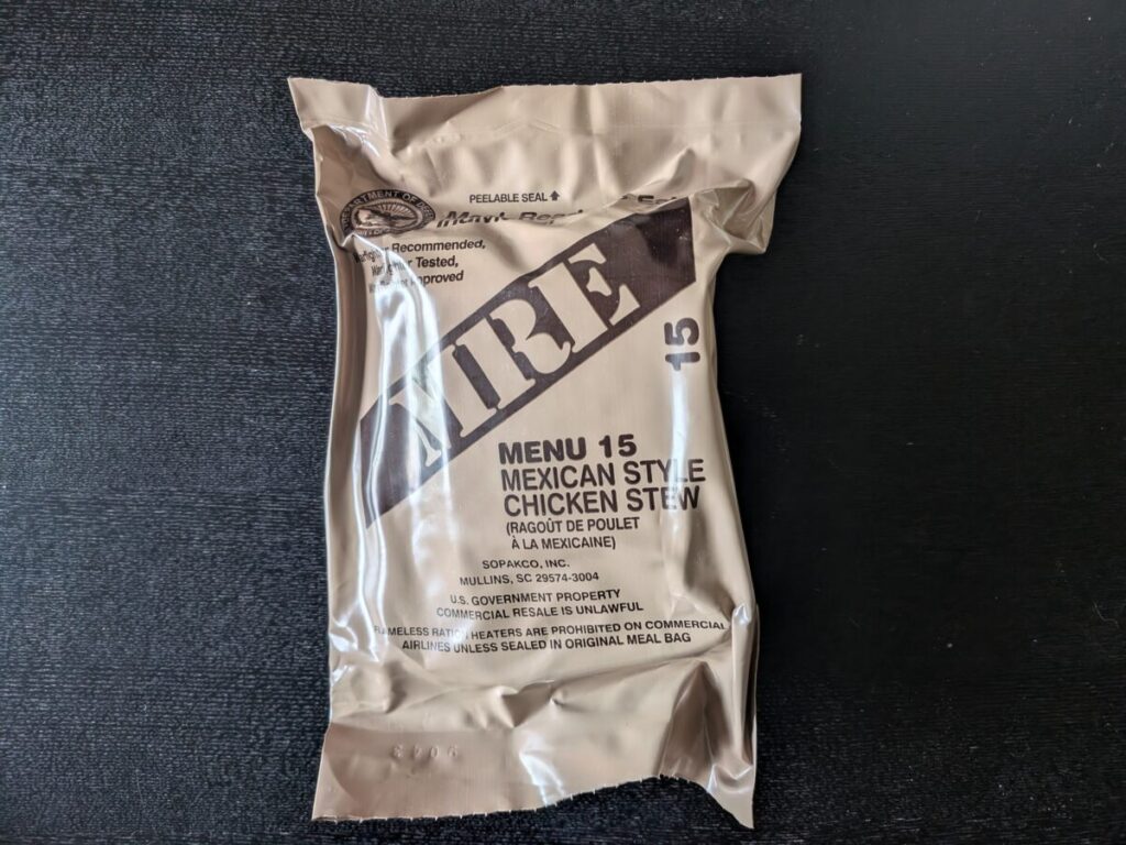 【写真のみ】2019年製米軍MREメニューNo.15「MEXICAN STYLE CHICKEN STEW」 - MRE.JP