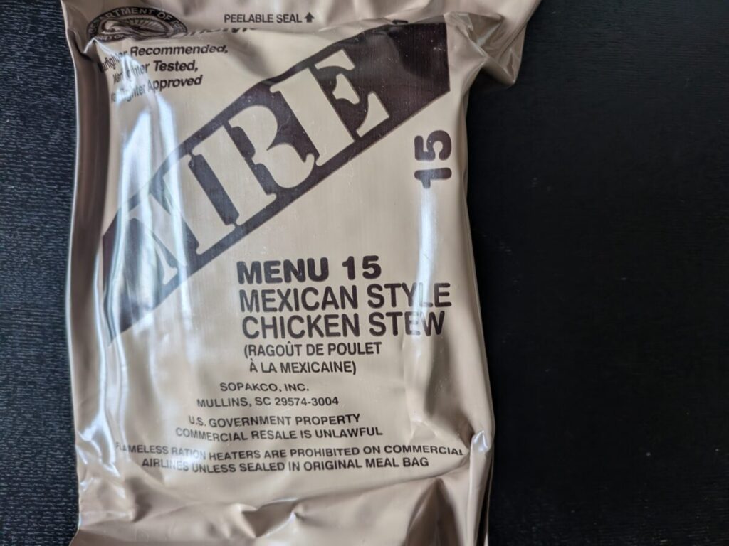 【写真のみ】2019年製米軍MREメニューNo.15「MEXICAN STYLE CHICKEN STEW」 - MRE.JP